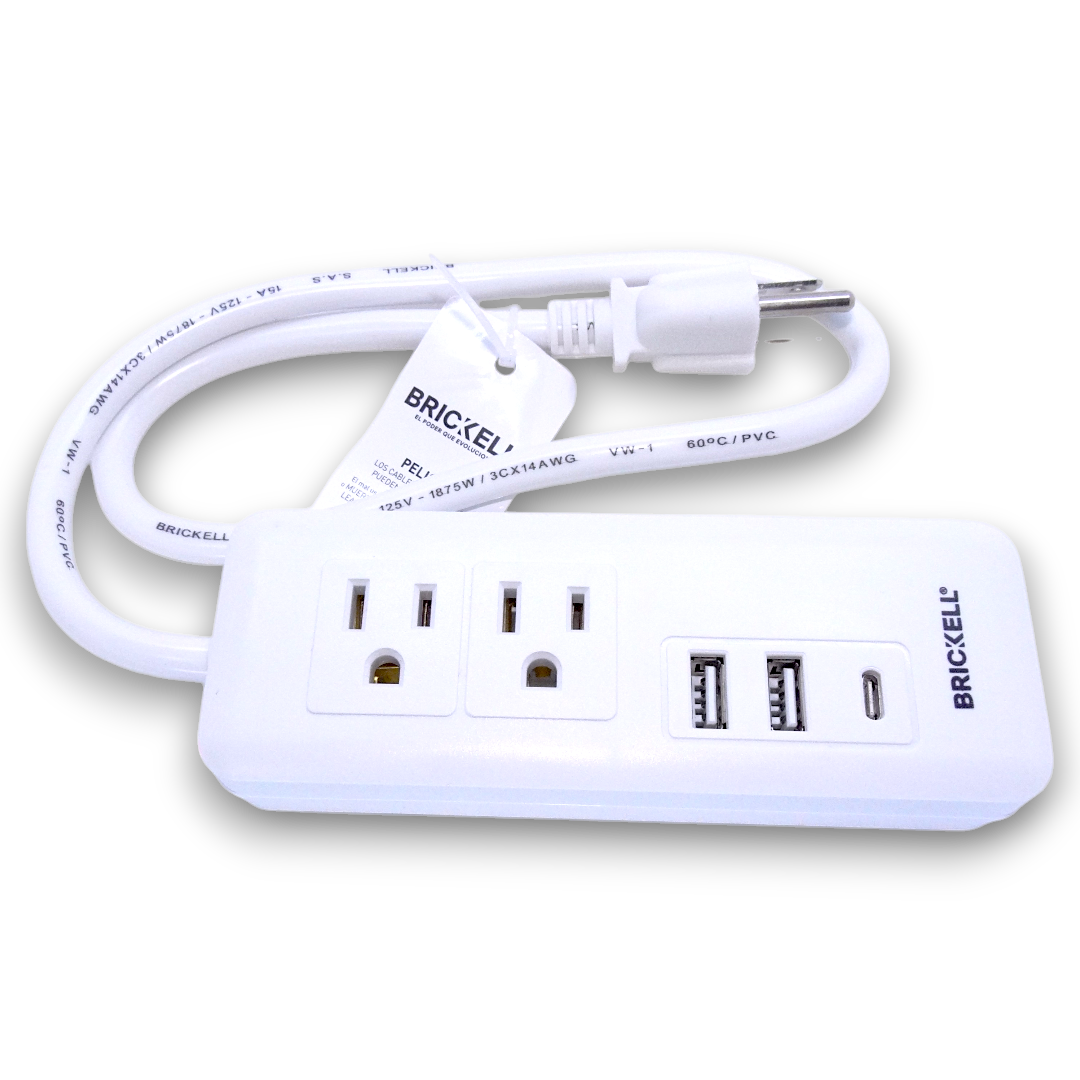 Multitoma De 2 Puestos Con Usb Y Tipo C Brickell Bk-2861